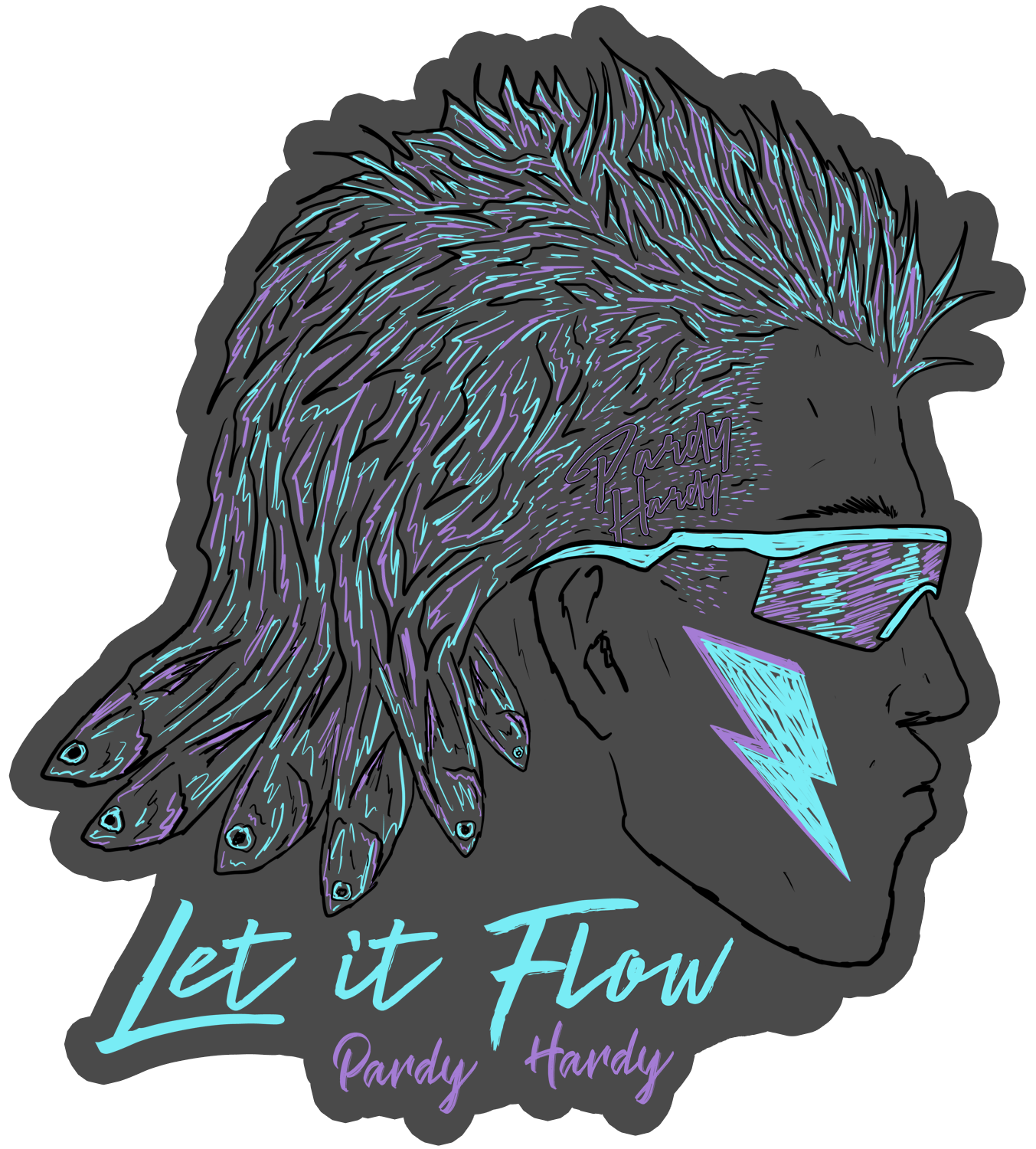 MULLET MAN STICKER Pardy Hardy PARDY HARDY